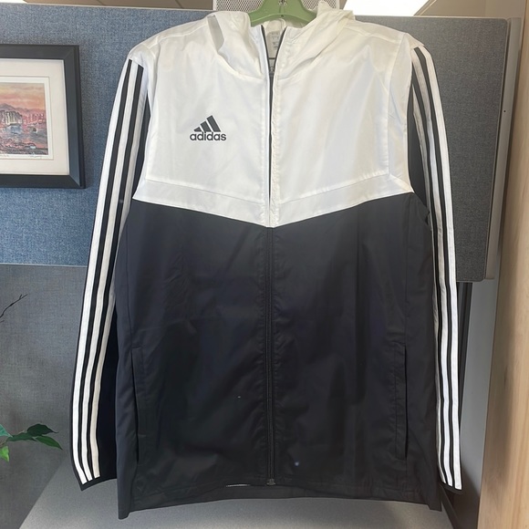 adidas | Jackets & Coats | Adidas Black And White Windbreaker Jacket ...